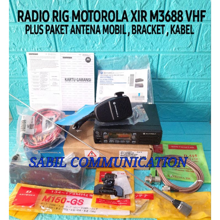 Jual RADIO RIG MOTOROLA XIR M3688 VHF 45 WATT DIGITAL ANALOG PLUS PAKET ...