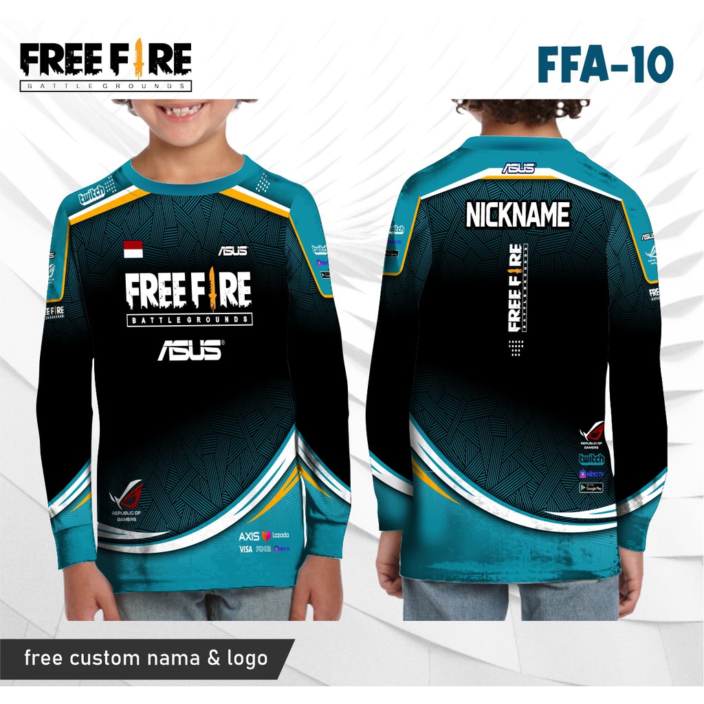 Jual Jersey free fire anak indonesia baju kaos game lengan panjang ...