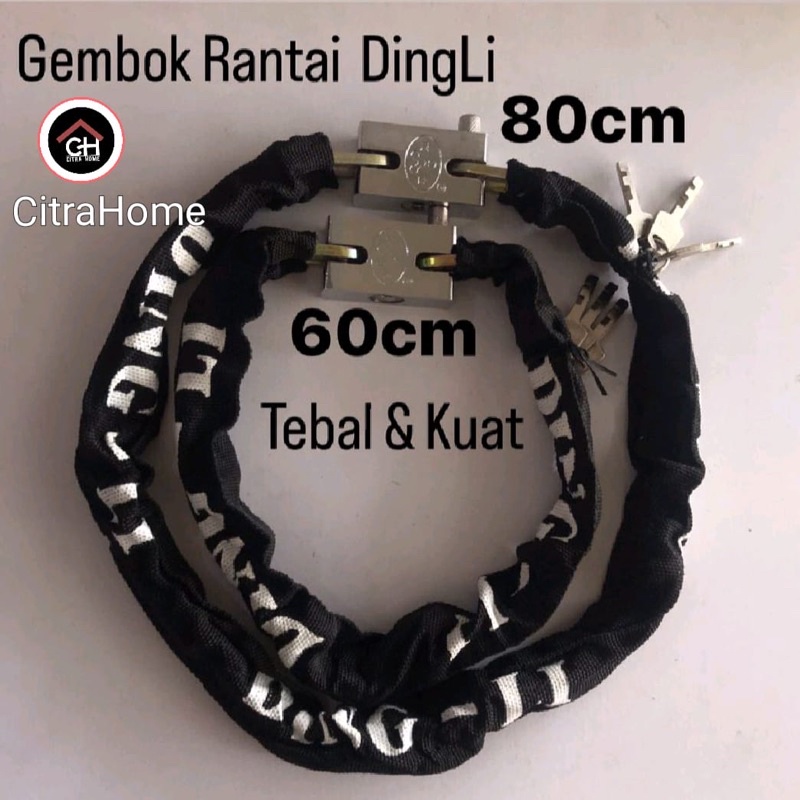 Jual Gembok Rantai 60cm & 80cm DingLi Tebal Kuat | Shopee Indonesia