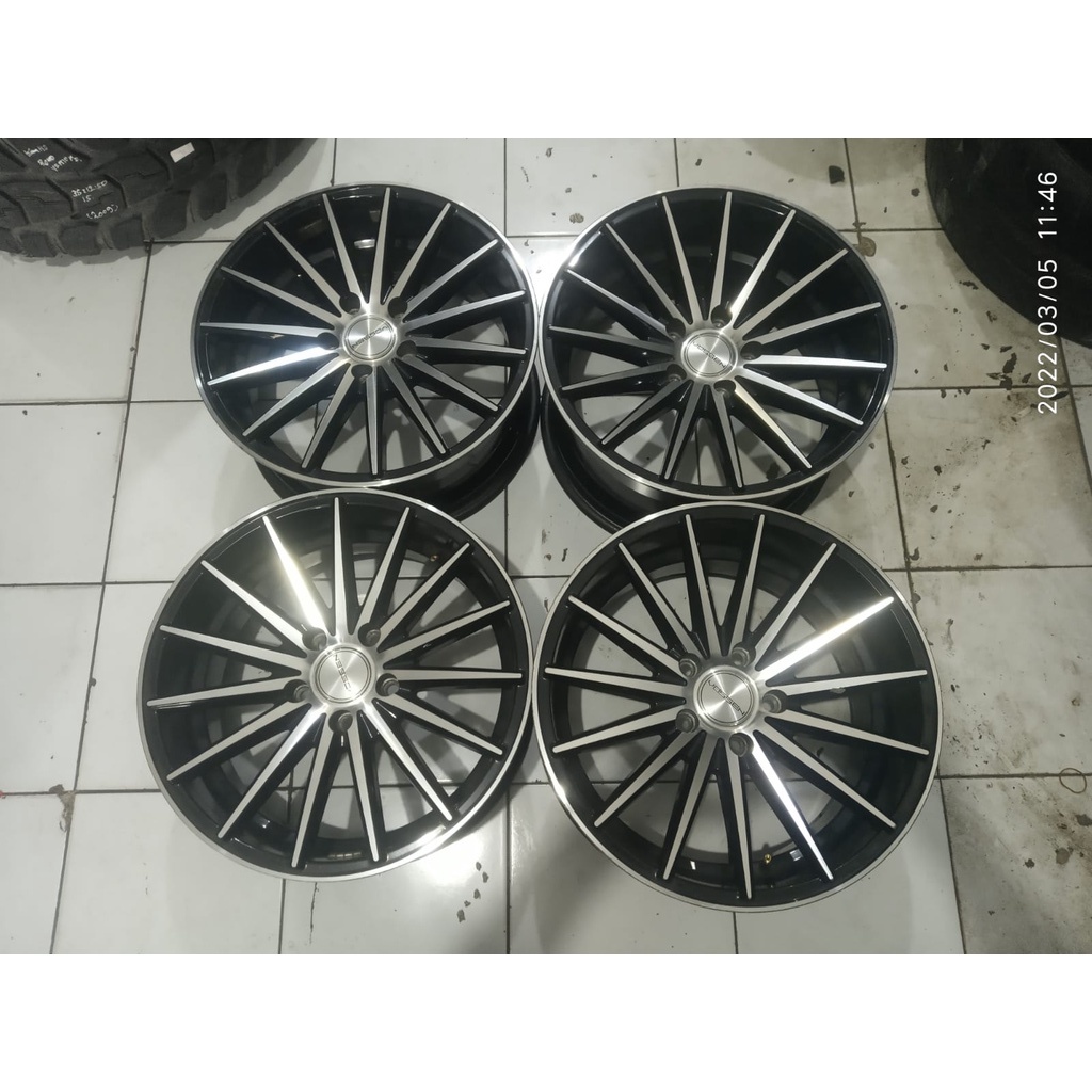 Jual velg mobil racing model jari-jari ring 17 lebar 7,5-8,5 pcd 5x114 warna hitam polis kondisi ...