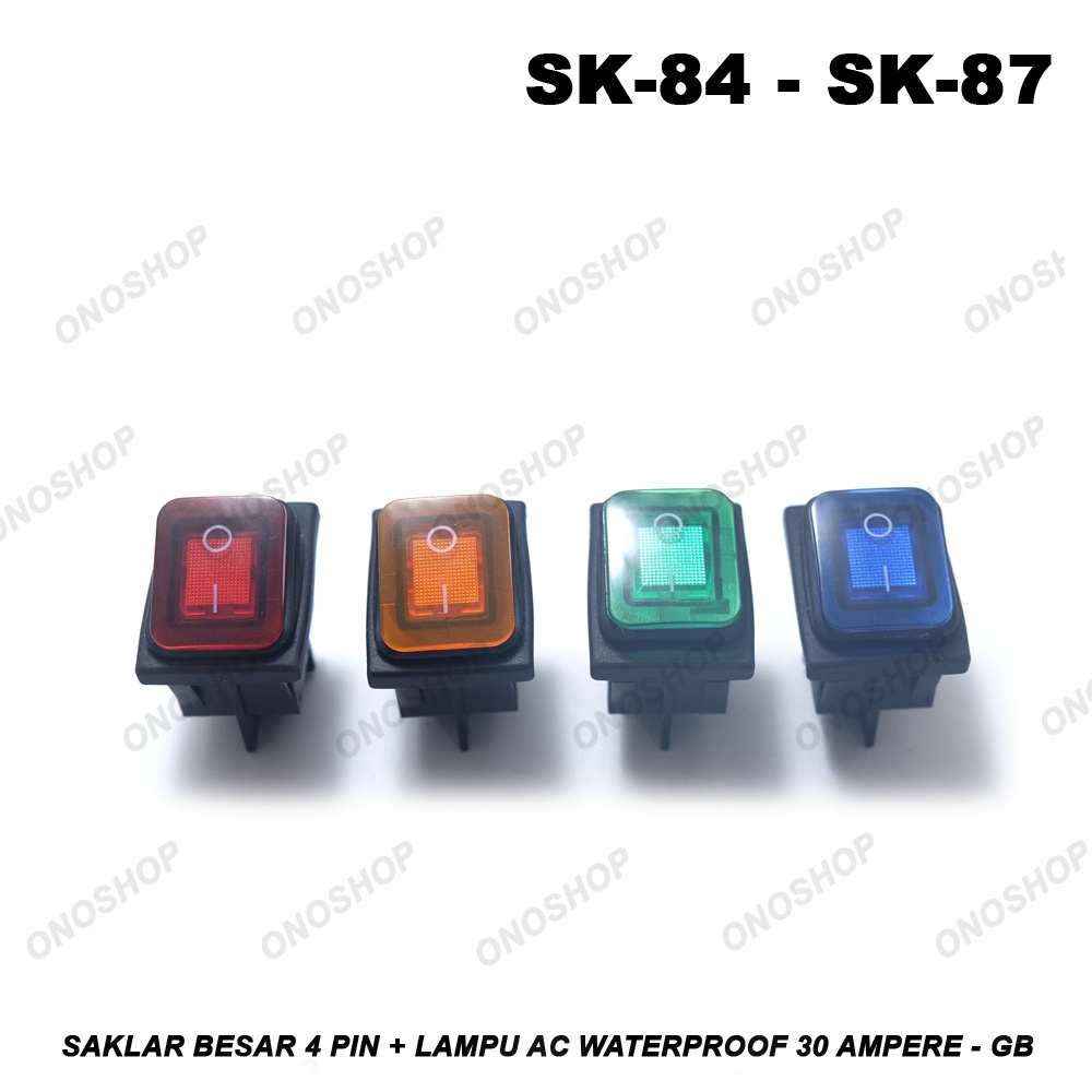 Jual Saklar Besar 4 Pin + Lampu AC Waterproof 30 Ampere - GB | Shopee ...