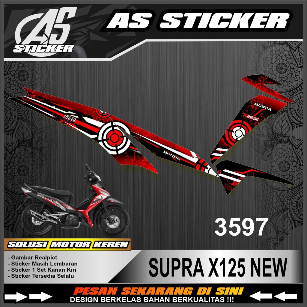 Jual 3597a Striping Stiker Motor Honda Supra X 125 New Sticker Desain ...