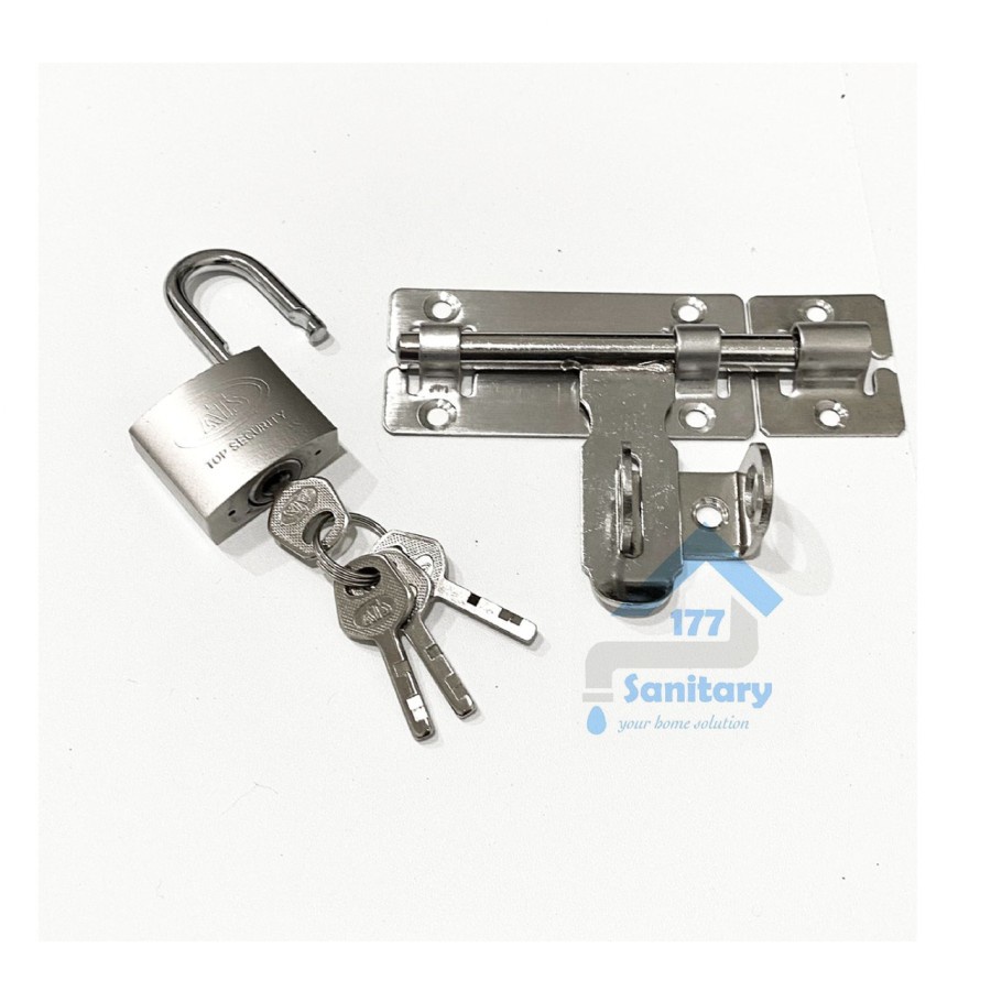 Jual Paket Bundling overpal 4inch dan gembok 30mm- kunci grendel kos ...