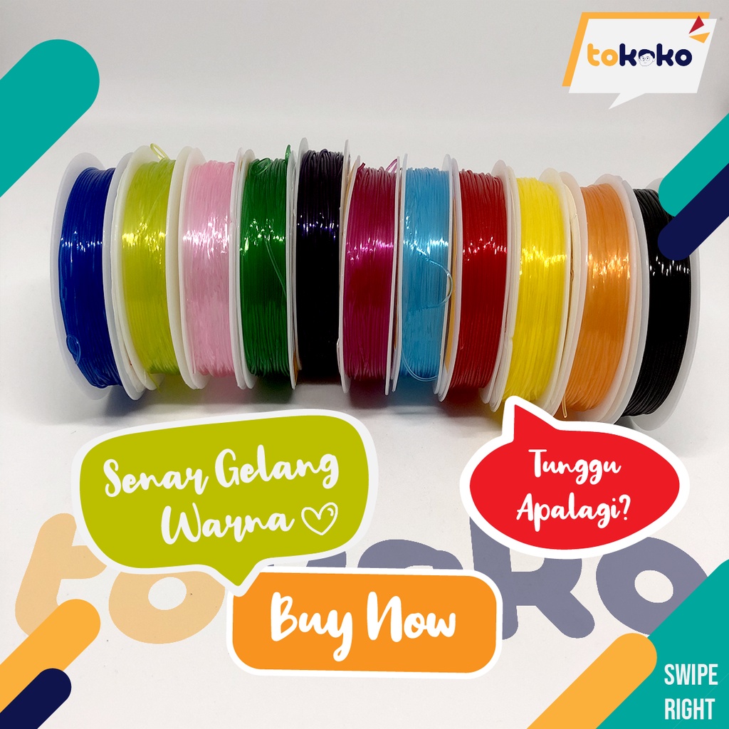 Jual Senar Gelang Elastis Tali Kenur Aneka Warna merk Crystal Tec ...