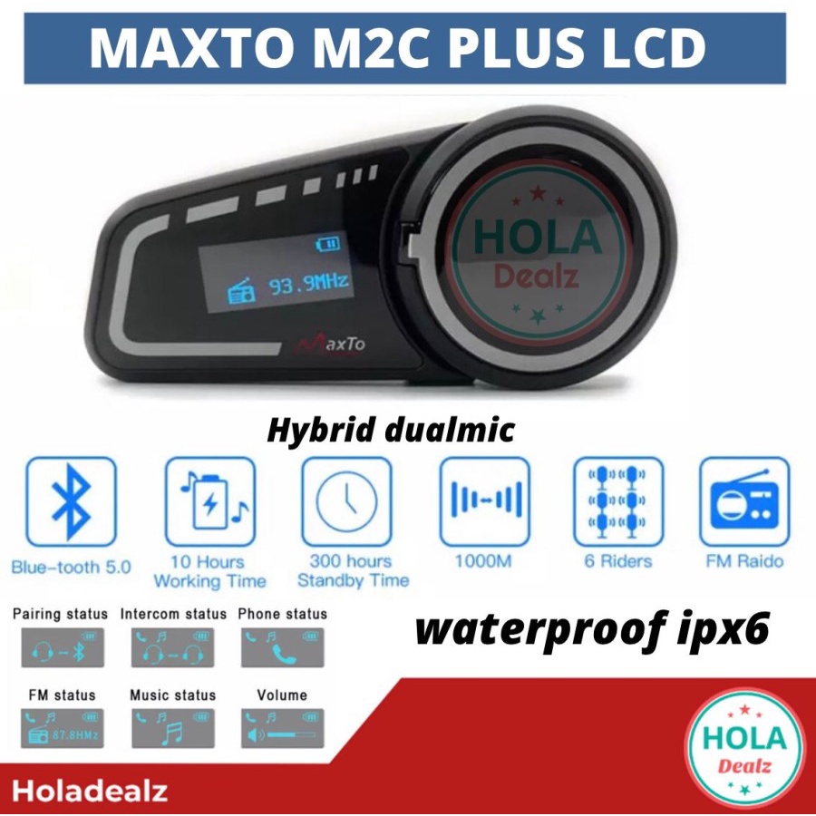 Jual MAXTO M2C BLUETOOTH HELM HELMET INTERCOM MAXTO M2C INTERCOM HELM LCD ORIGINAL | Shopee ...