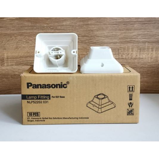 Jual fitting lampu kotak/segi panasonic NLP52202 031 e27 warna putih ...
