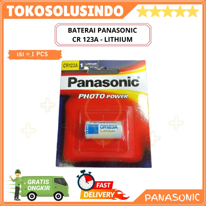 Jual Baterai CR123A Lithium Panasonic 3V (Batre / Baterai) | Shopee ...