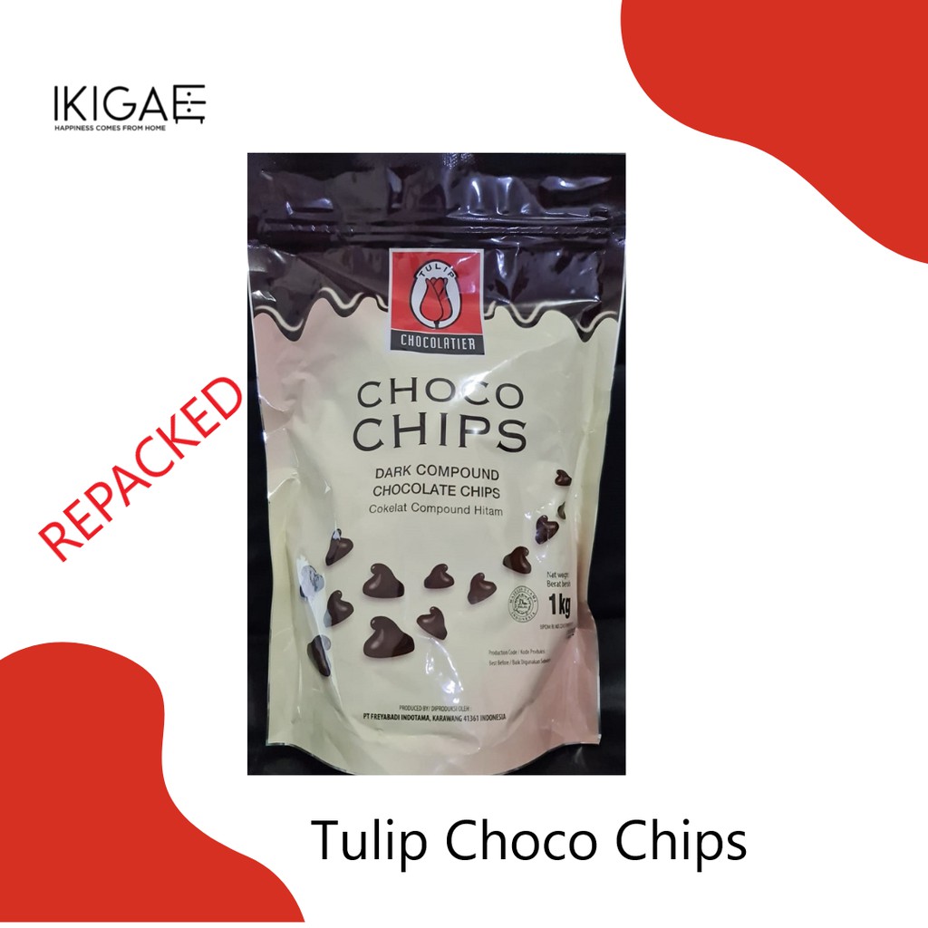 Jual TULIP CHOCO CHIPS DARK COMPOUND REPACKED | Shopee Indonesia