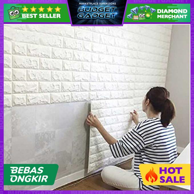 Jual Sticker Wallpaper Tembok Bata Putih Timbul 3D Embosed | Shopee ...