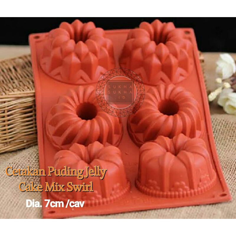 Jual Cetakan Puding Kue Mix Swirl 6 Cav | Shopee Indonesia