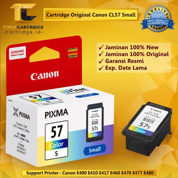 Jual Tinta Canon CL57s CL-57s CL 57 Small Original Cartridge 57s E400 ...