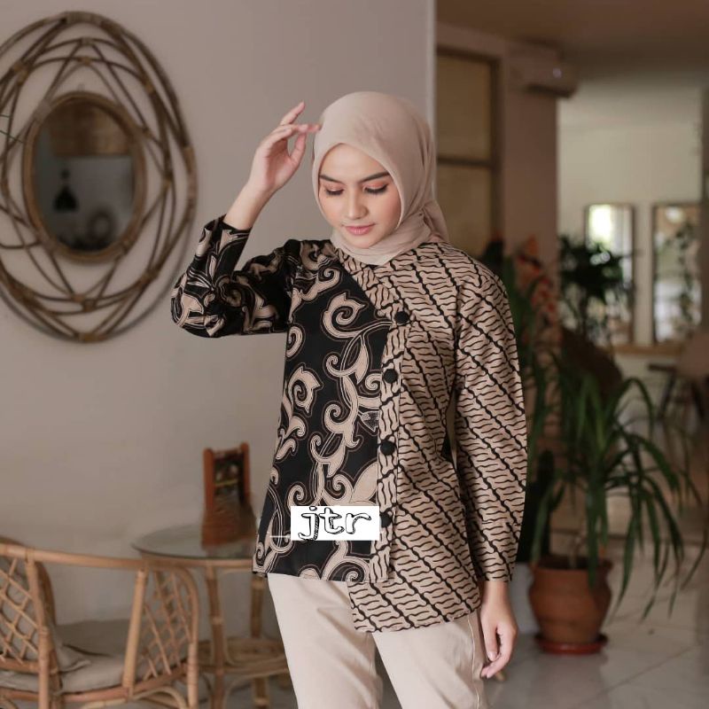 Jual BAJU BATIK WANITA MODERN KERJA ATASAN BATIK KANTOR WANITA | Shopee Indonesia