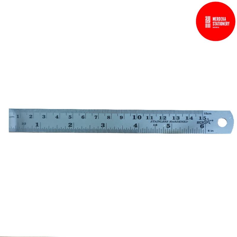 Jual Penggaris/Pengaris/Mistar/Ruler Besi Stainless/Stain Less Steel 15 cm | Shopee Indonesia