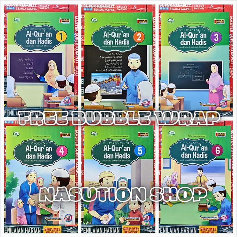 Jual TERBARU BUKU AL-QURAN DAN HADIS KELAS 1 2 3 4 5 6 MI KMA PENERBIT AQILA TIGA SERANGKAI ...
