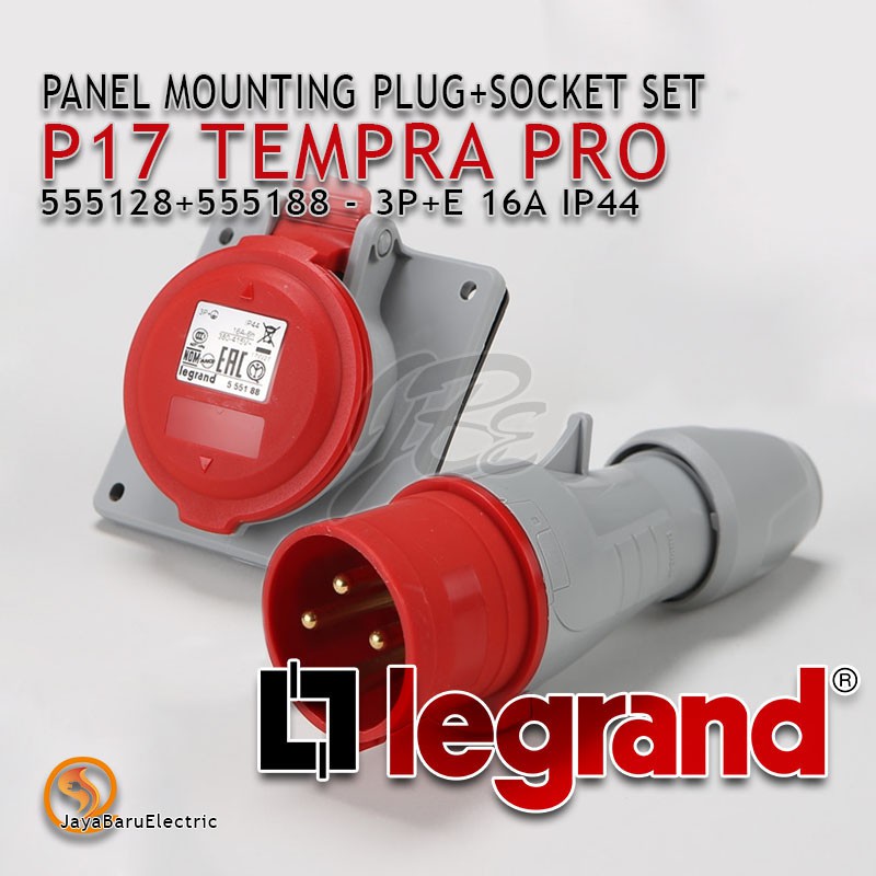 Jual Legrand Paket 1 Set Plug Panel Mounting Socket 3P+E / 4 Pin 4pin 16A IP44 555188+555128 ...
