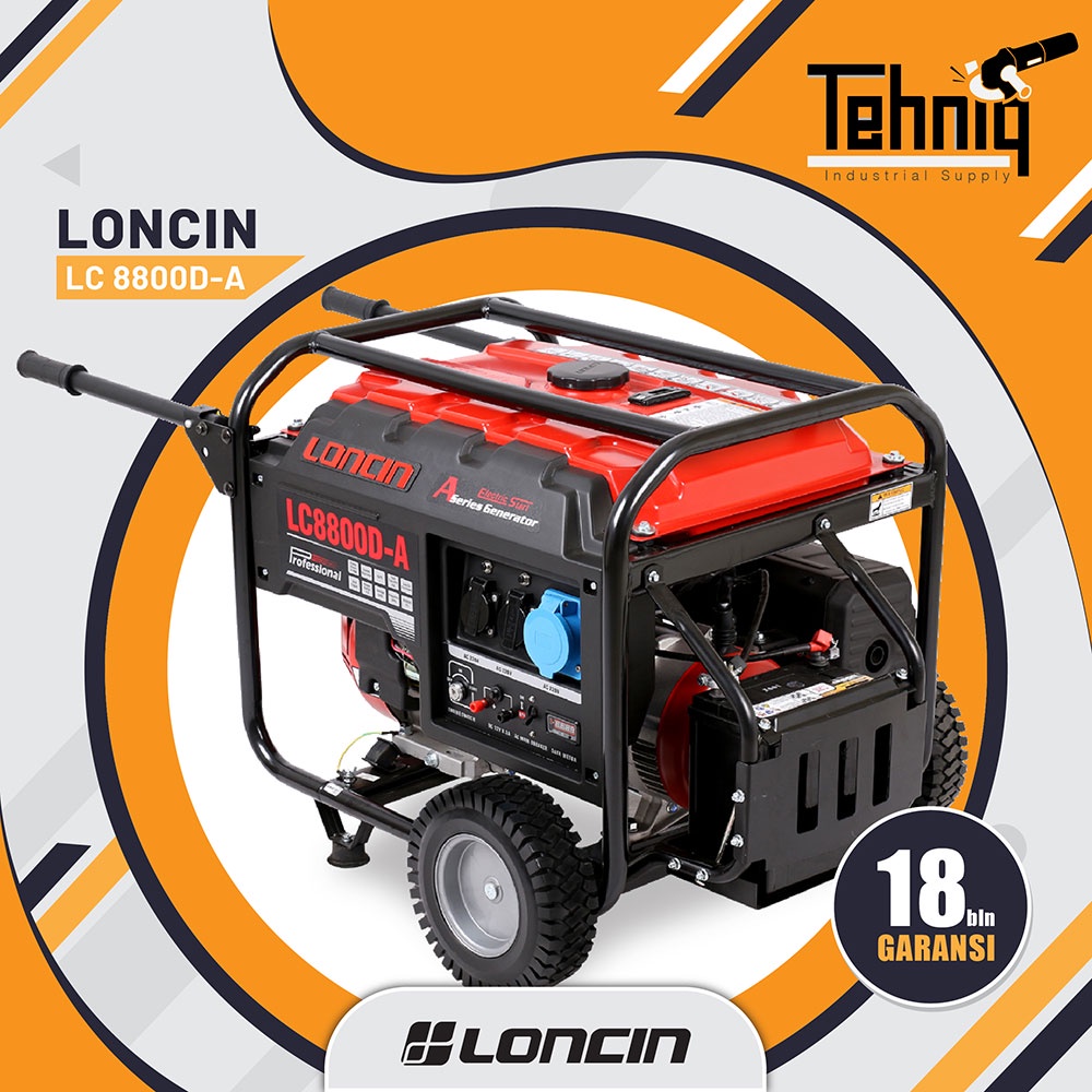 Jual Generator Genset Listrik Portabel LONCIN LC 8800D-A Digital Series ...