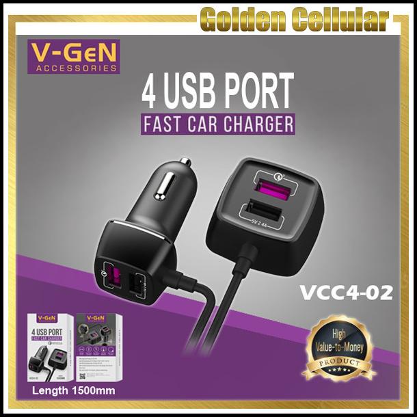 Jual V-Gen Vgen Vcc4-02 Car Charge Mobil 4 Port Usb Fast Charging ...