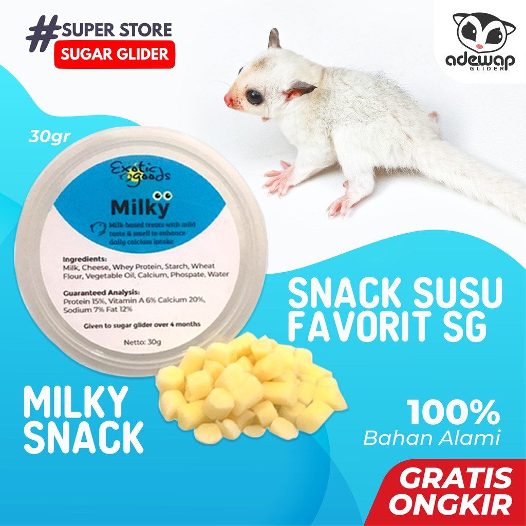 Jual MILKY SNACK 30gr SNACK MILKY SUSU SUGAR GLIDER MILK SNACK SUGAR ...