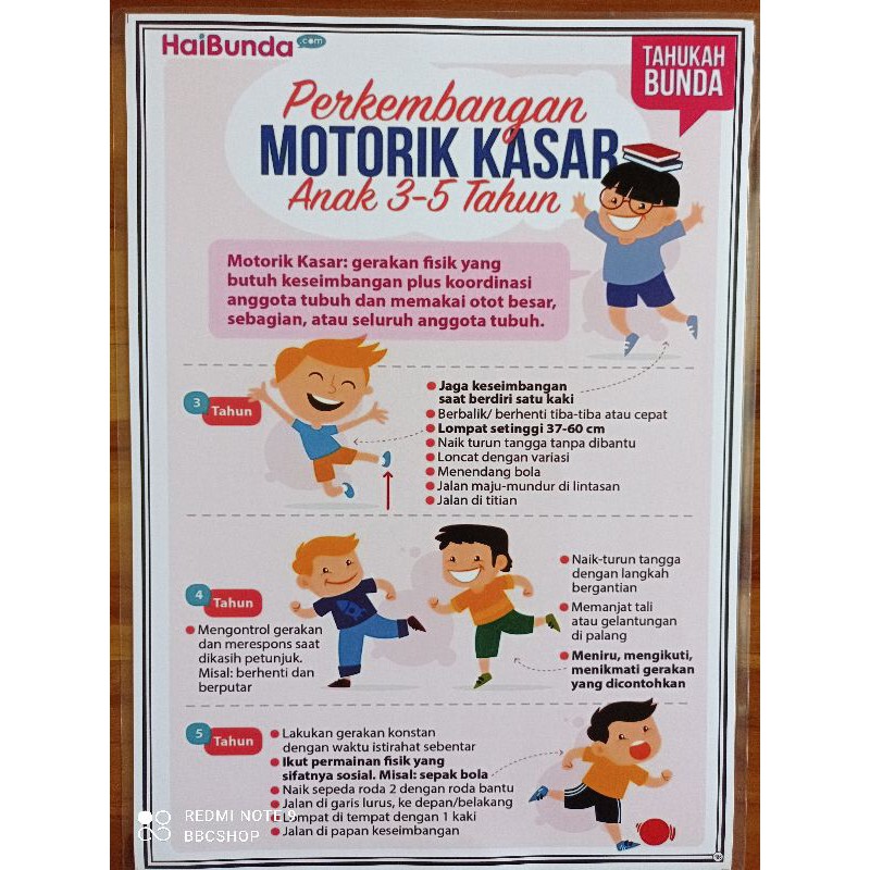 Jual (186) POSTER PERKEMBANGAN MOTORIK KASAR ANAK 3-5 TAHUN | Shopee Indonesia
