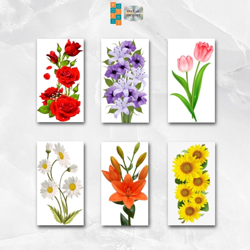 Jual WOODENLY - 10 x 20 CM Hiasan Dinding Kamar BUNGA HIAS TULIP MAWAR ...