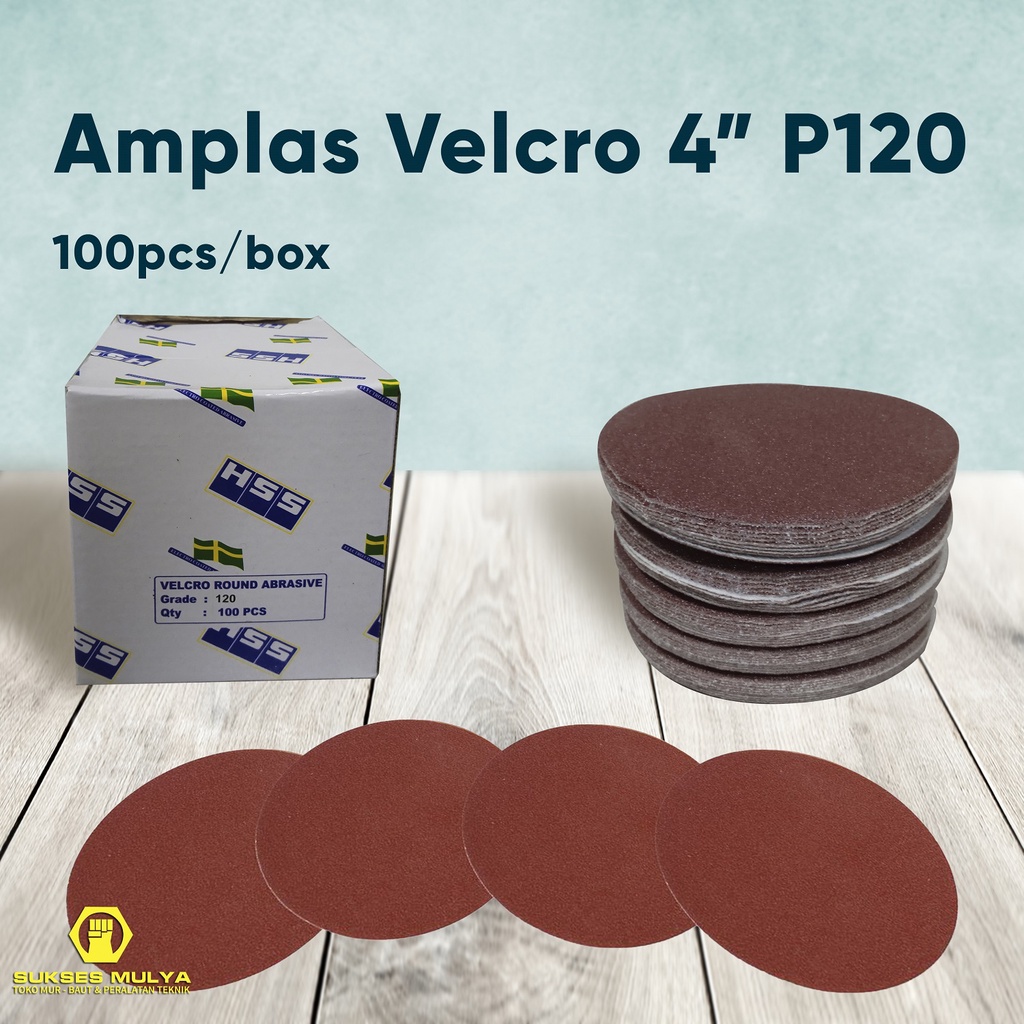 Jual Amplas Bulat 4" Grit 120 Amplas Velcro 4" Amplas Templek Bulat ...