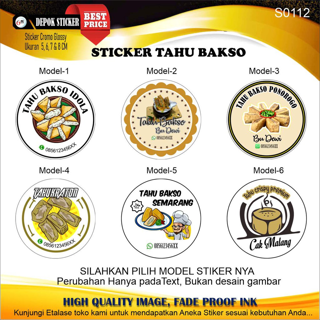 Jual Stiker TAHU BAKSO | Shopee Indonesia