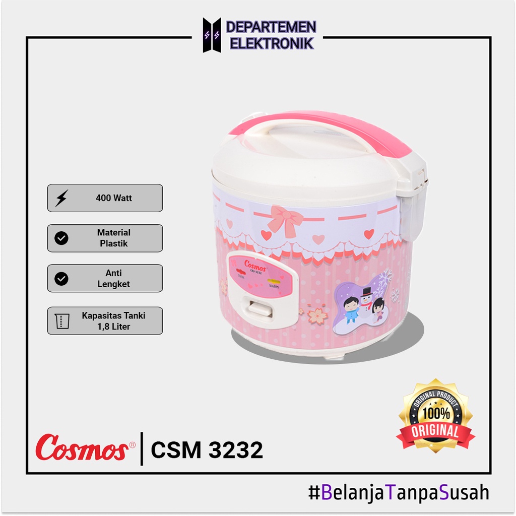 Jual Cosmos CRJ 3232 – Magic Com / Rice Cooker 1.8 Liter Nonstick MURAH ...