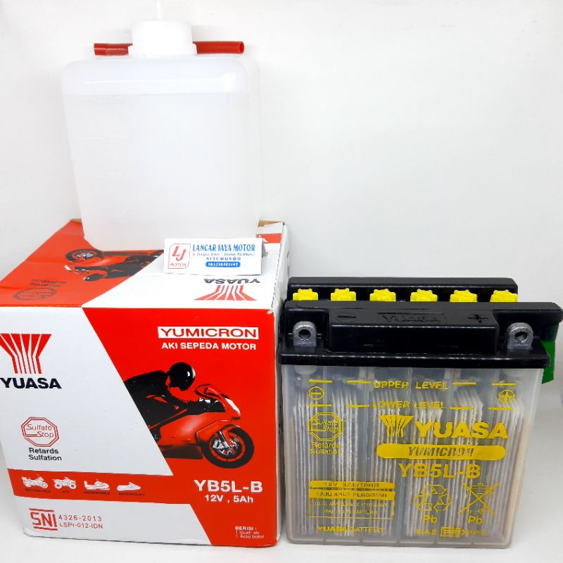 Jual Aki Motor Tipe Basah Yuasa YB5L-B 12V 5Ah / 10Hr | Shopee Indonesia