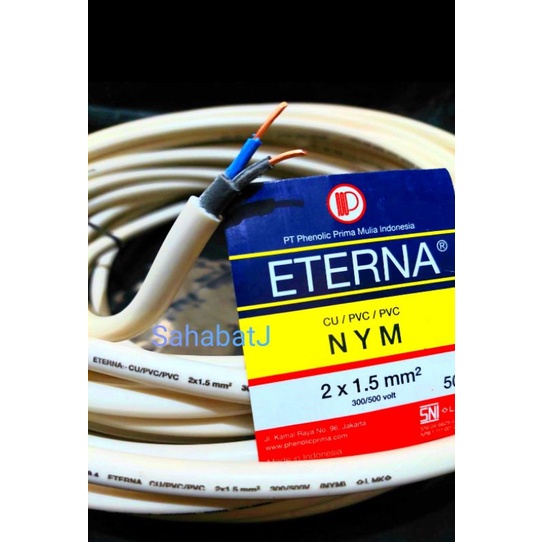 Jual Eterna 2x1.5 / kabel eterna nym 2x1.5 / eterna kawat tembaga 2x1,5 | Shopee Indonesia