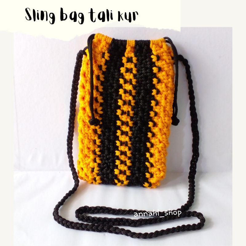 Jual TAS RAJUT TALI KUR PHONE BAG HANDMADE TAS SELEMPANG TALI KUR ...