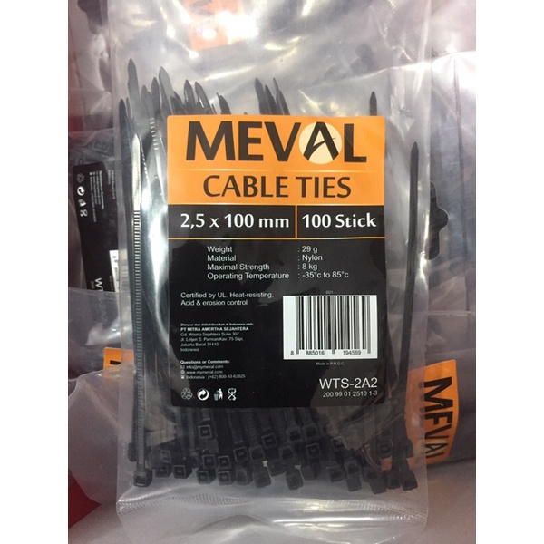 Jual kabel ties 10cm,15cm,20cm,2.5mm cable ties meval | Shopee Indonesia