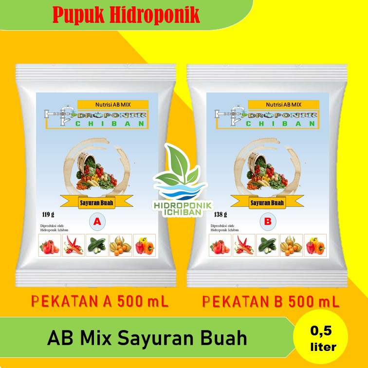 Jual Nutrisi AB Mix untuk Sayuran Buah - Hidroponik Ichiban | Stok 500 ...