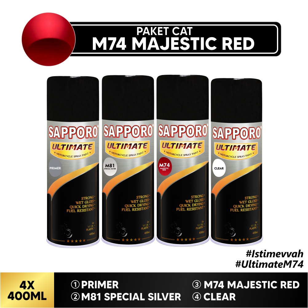 Jual Paket Cat M74 Majestic Red / Sapporo Ultimate / Cat Semprot / Cat ...