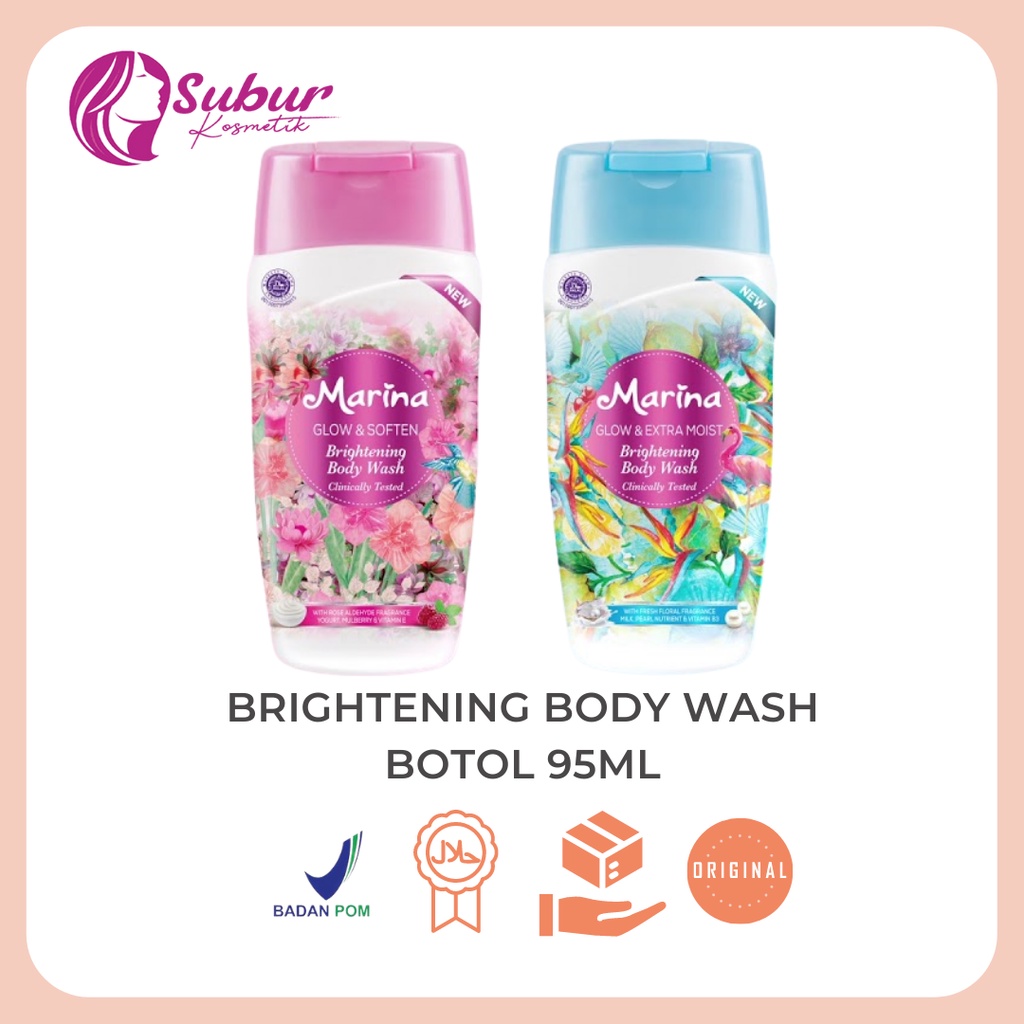 Jual Marina Brightening Body Wash Botol 95ml | Shopee Indonesia