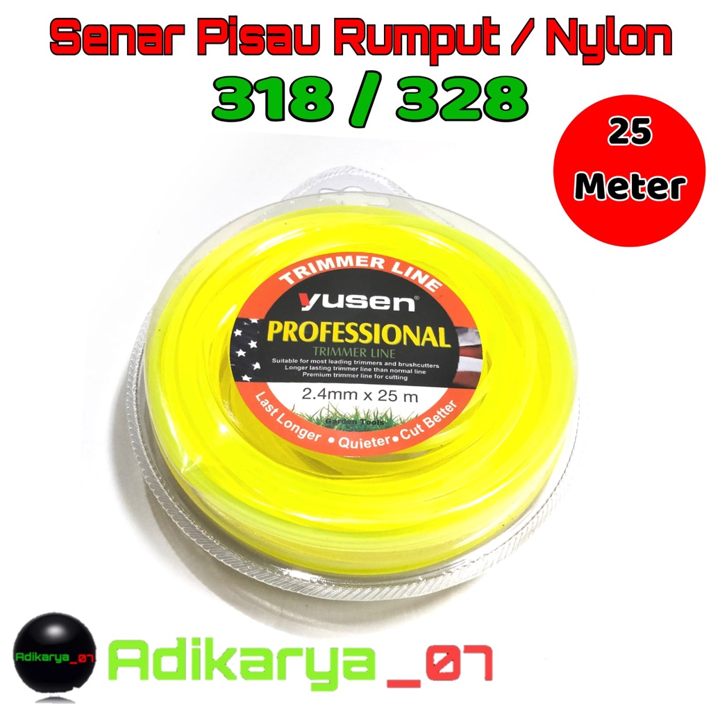 Jual Pisau Senar Potong Rumput Trimmer Line 25 MTR Tali Senar Nylon ...