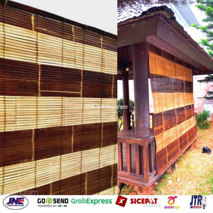 Jual Tirai bambu/kere bambu kerai bambu wulung motif natural 2,5mx2,5m | Shopee Indonesia