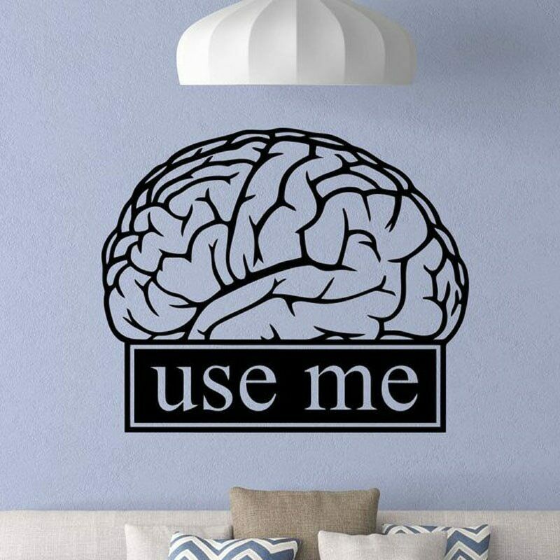 Jual Brain Wall Decal Classroom Work Education Motivation Office Sign ...