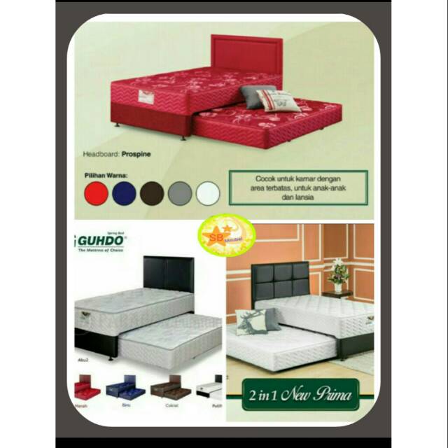 Jual SET KASUR SPRINGBED GUHDO TWO IN ONE NEW PRIMA FULL SET SIZE 90 ...