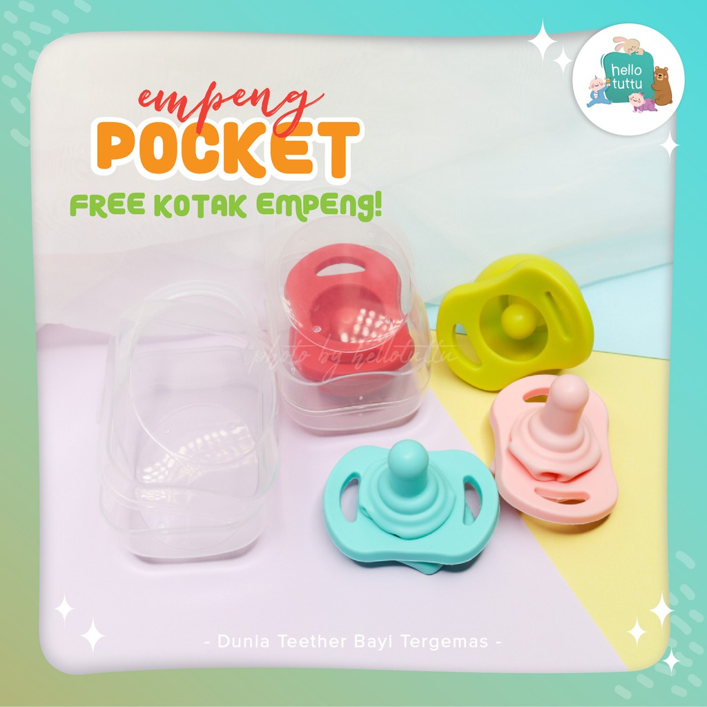 Jual Empeng Bayi Pocket (FREE BOX) / Hellotuttu / BPA Free, Tidak Bau ...