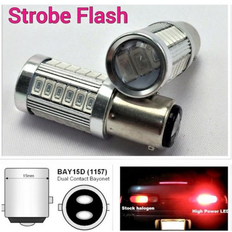 Jual Lampu stop rem led strobo motor mobil smd 33 led super terang ...