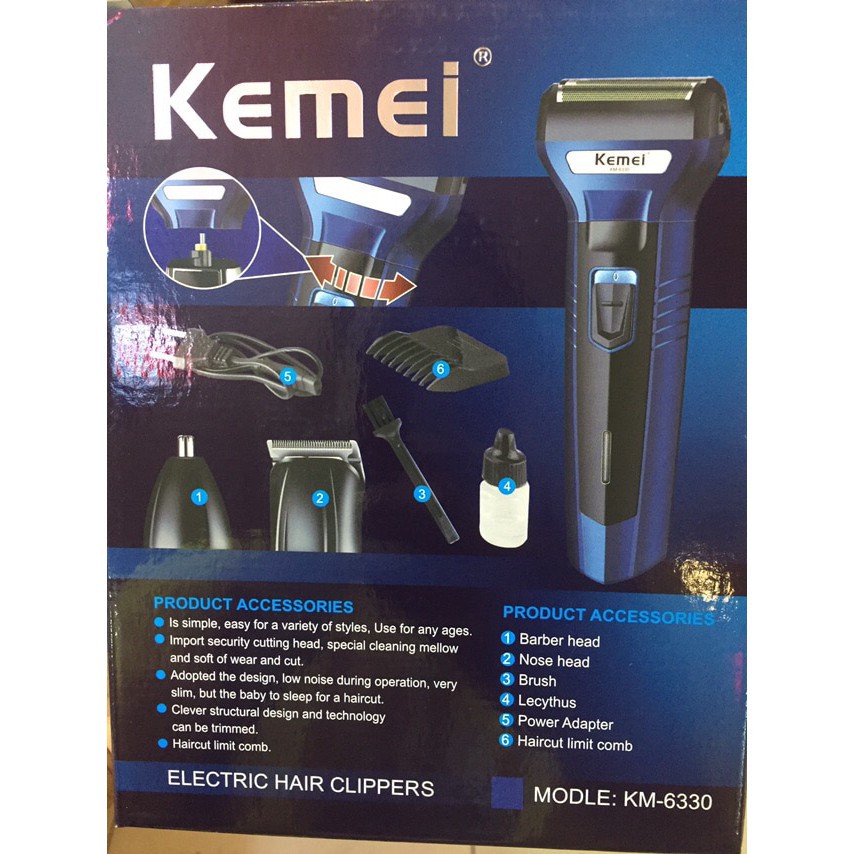 Jual kemei km 6330 alat mesin cukur rambut jenggot dan bulu hidung | Shopee Indonesia