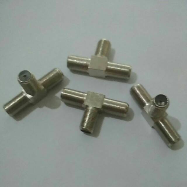 Jual Konektor T Drat Jack F Sambungan Splitter Besi Parabola Antena LNB ...