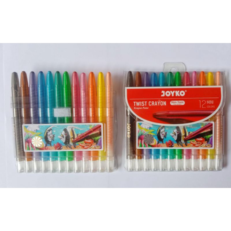 Jual Crayon Putar Joyko Mini 12 Warna/ Twist Crayon Joyko Mini 12 ...