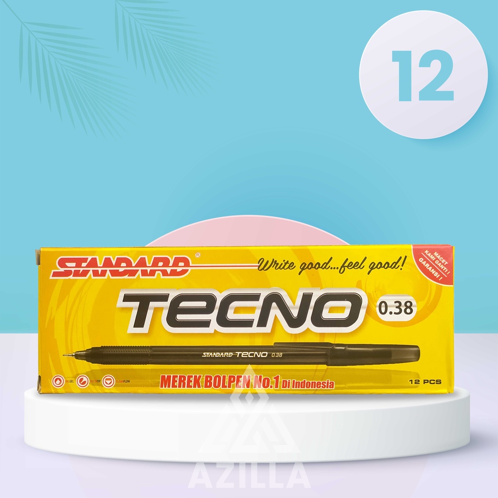 Jual Pulpen Standard Tecno 0.38 12 Pcs | Pena Standard Tecno | Shopee ...