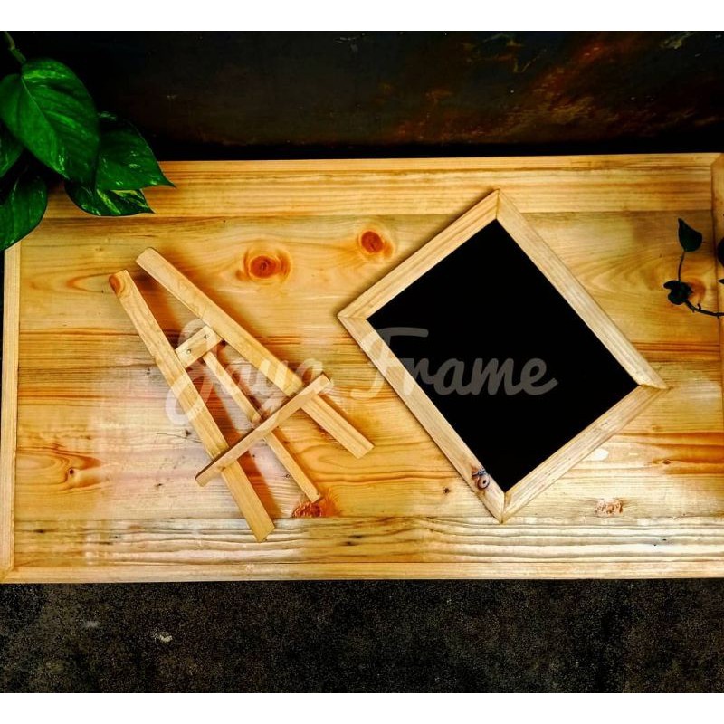 Jual Chalkboard/Frame/Bingkai Papan Tulis Kapur Kayu Natural Jati ...