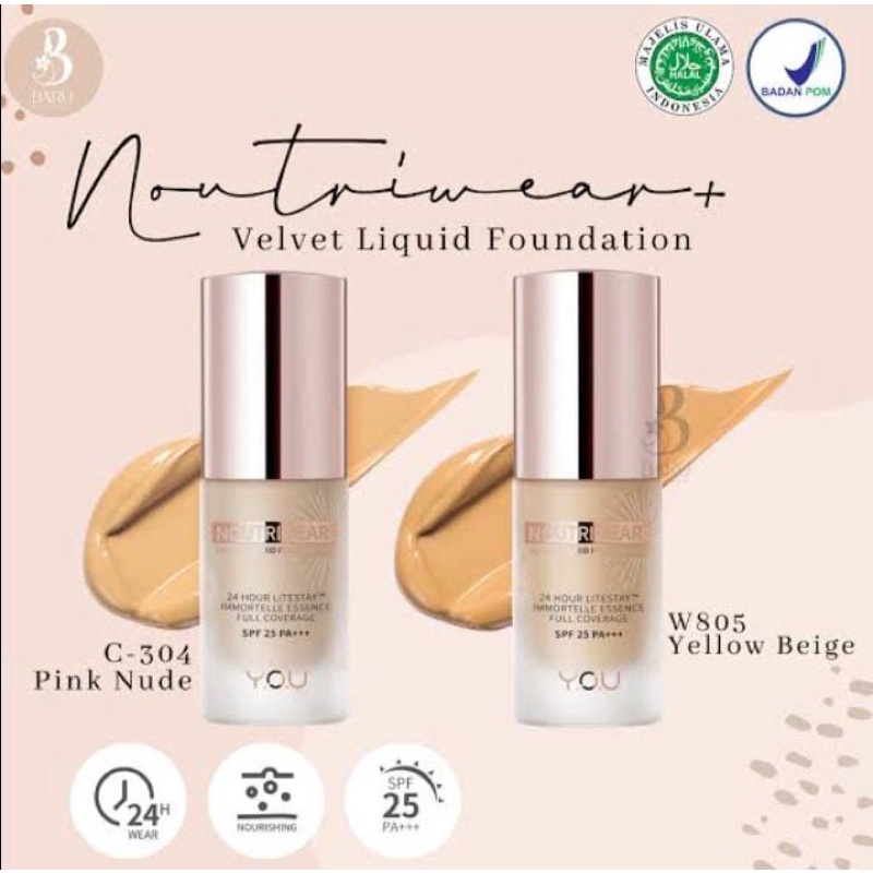 Jual Y.O.U Nutriwear Velvet Liquid Foundation | Shopee Indonesia