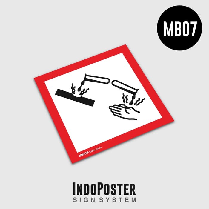 Jual Sticker K3 Label Simbol B3 Ghs Korosif (Corrosive) | Shopee Indonesia