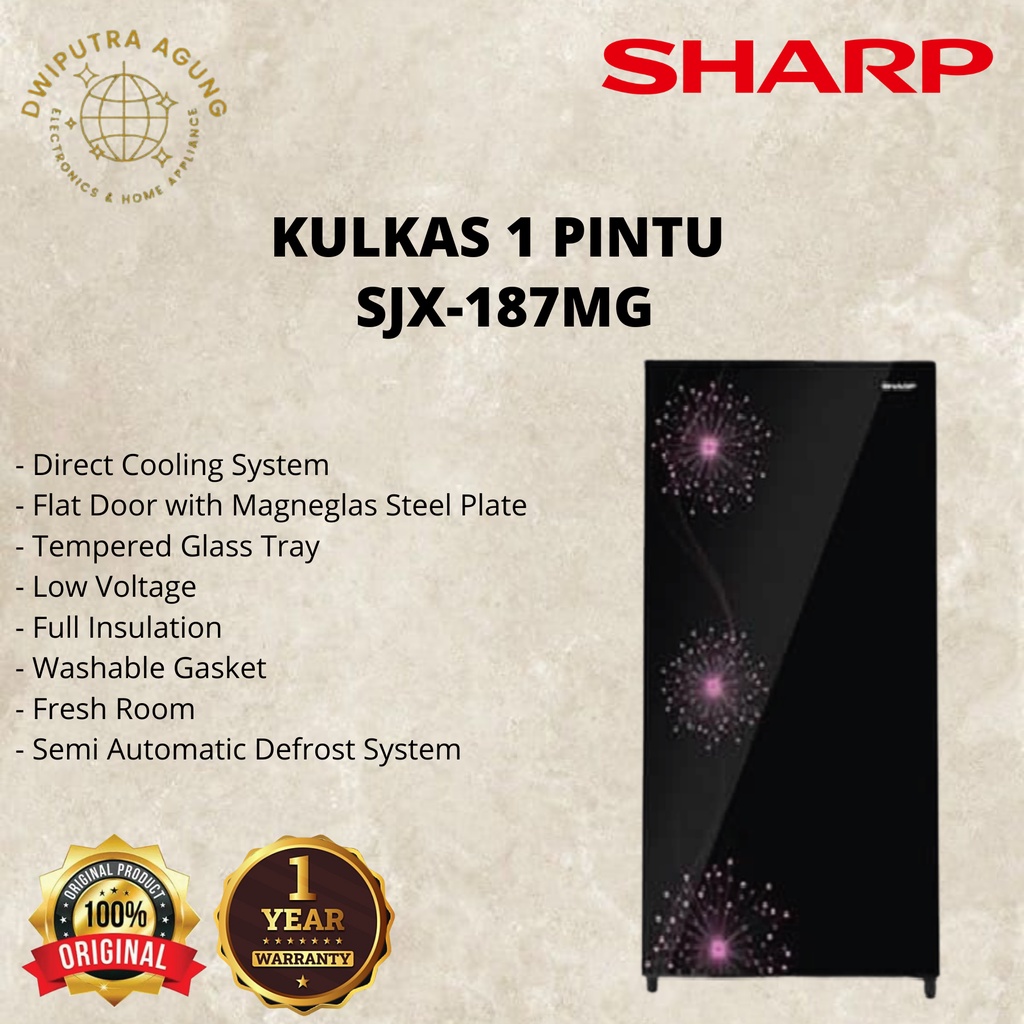 Jual KULKAS SHARP SJ-X187MG-DP/DB 1PINTU / SJX 187 MG | Shopee Indonesia