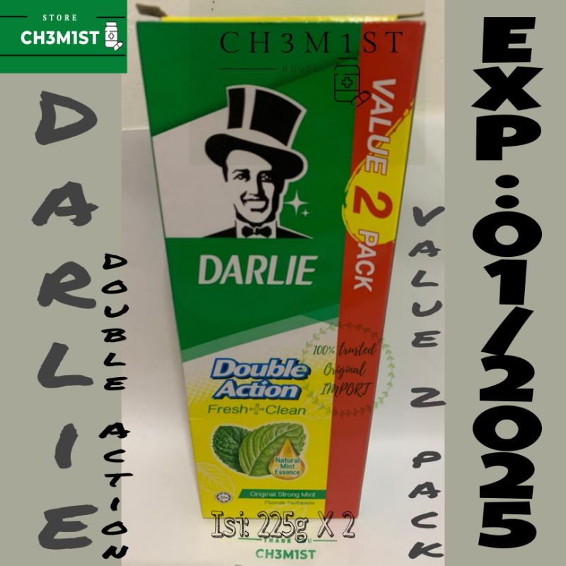 Jual Darlie Double Action Odol Pasta Gigi Toothpaste 225g value 2 pack ...