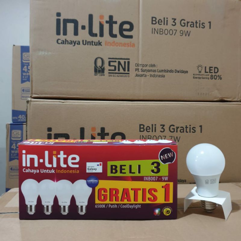 Jual Lampu LED Bohlam In-Lite 9 Watt / Lampu Paket LED Inlite 9 Watt ...